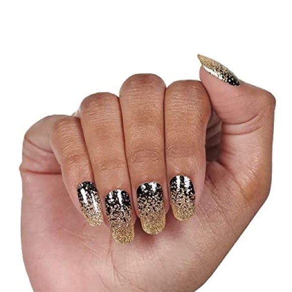 Color Street | Makeup | Color Street Ring It In Black To Gold Glitter ...